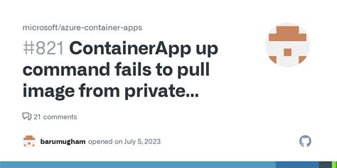 containerapp up command fails to pull image from private registry with