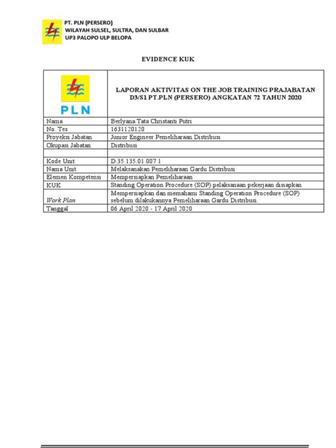 2 1 Menyiapkan Sop Pemeliharaan Gardu Distribusi Pdf