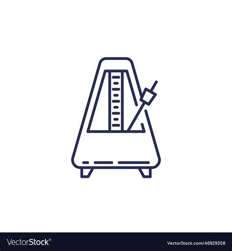 Metronome With Pendulum Line Icon Royalty Free Vector Image