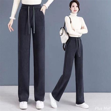 加絨褲子女 保暖長褲 發熱褲 新款高檔改良窄版燈芯絨褲子女洋氣闊腿褲女士直筒褲顯高顯瘦百搭 冬天長褲女 Yahoo拍賣