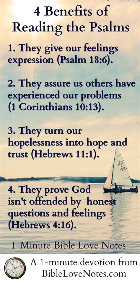 1 Minute Bible Love Notes The Comfort Of The Psalms