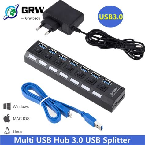 Usb 3 0 Hub Usb Hub 3 0 Multi Usb Splitter 3 Hab Use Power Adapter 7