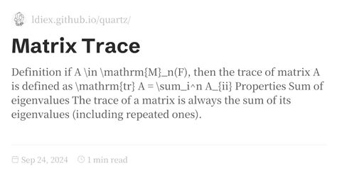 Matrix Trace