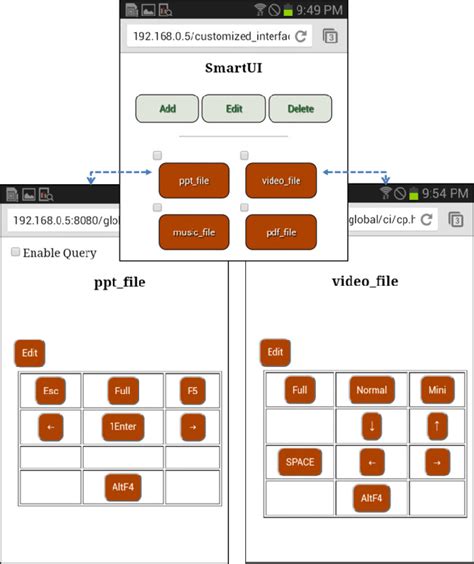 an example of the editable smartphone interface smartui four buttons