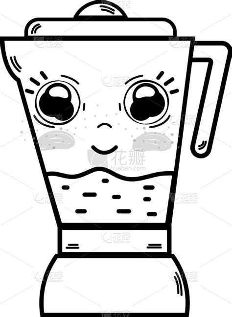 可爱的搅拌机技术可爱成一排幸福晚餐厨房器具食品午餐