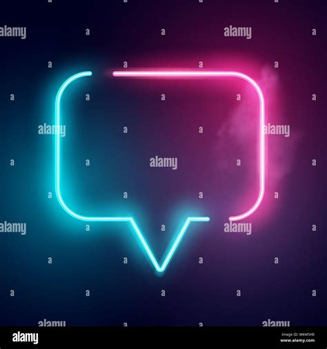 A Glowing Neon Speech Bubble Sign Vector Illustration Stock Vector