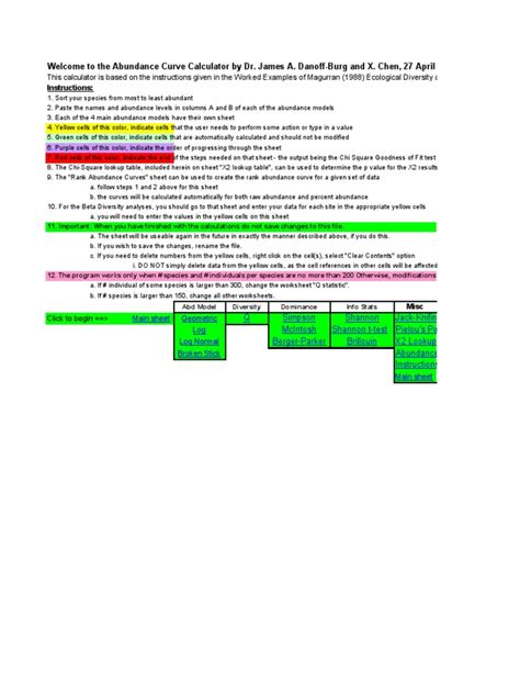 Biodiversity Calculator Pdf Goodness Of Fit Statistics