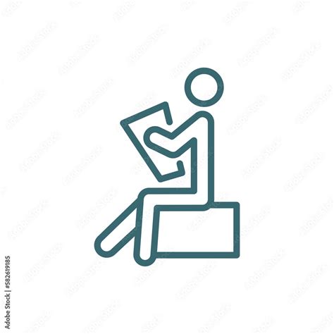Stick Man Reading Icon Thin Line Stick Man Reading Icon From Behavior And Action Collection