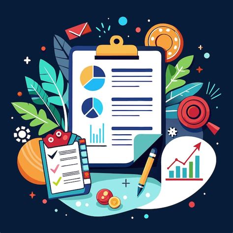 colorful illustration of charts graphs and checklists for analysis