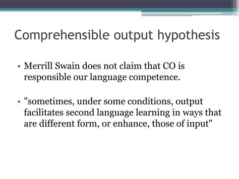 Comprehensible Output Hypothesis Pptx