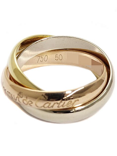【cartier】カルティエ『k18ygk18pgk18wg トリニティ リング』10号 1週間保証【中古】1235018690014