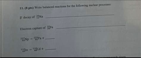 Solved 8pts ﻿write Balanced Reactions For The Following