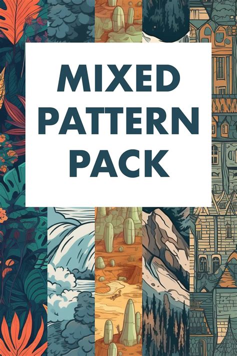 Mixed Pattern Pack 5 Patterns Etsy