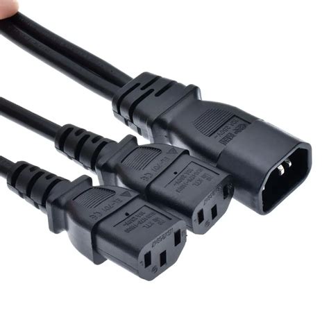 Мощность Y Тип сплиттер Кабель адаптер один Iec 320 C14 штекер двойной C13 женский короткий шнур