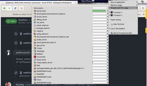Epiphany Web Leaks Memory Processes · Issue 7533 · Haikuports