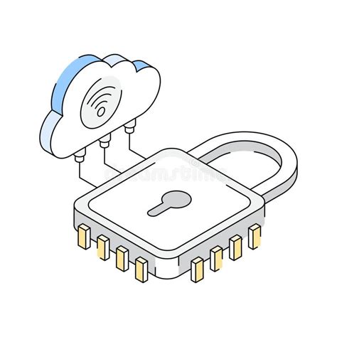 Well Crafted Isometric Style Icon Of Safe Cloud Lock Stock Vector Illustration Of Computing