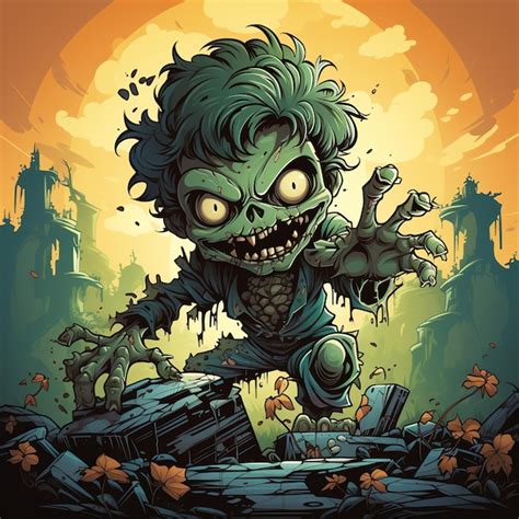 Premium Ai Image A Creepy Zombie In Cartoon Style A Scary Zombie