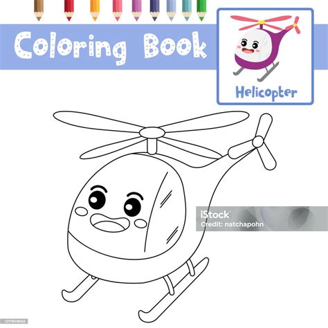 색칠 하기 페이지 헬리콥터 만화 캐릭터 원근 보기 벡터 일러스트 0명에 대한 스톡 벡터 아트 및 기타 이미지 0명 3차원 형태 교육 Istock