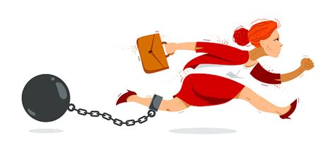 다리에 족쇄와 무게로 달리는 사업가는 부채 위기 나 세금 벡터 일러스트레이션 재미있는 만화 귀여운 만화 사업가 또는 직원과 같은