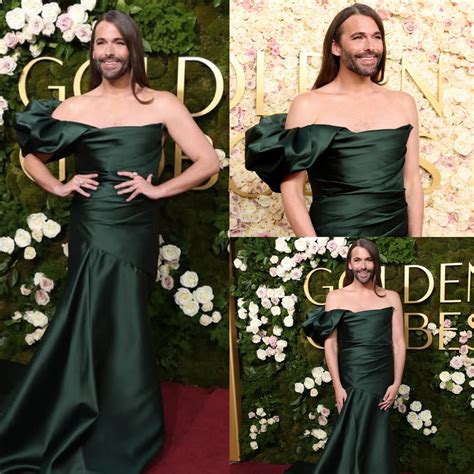 Jonathan Van Ness Shocks With Off Shoulder Green Dress At 2025 Golden