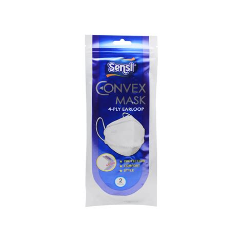 Sensi Convex Mask 4 Ply Grey 2 Pcs Farmaku