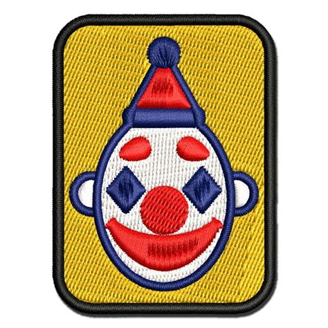 Classic Clown Head Circus Carnival Applique Multi Color Embroidered Iron On Patch 2 0 Inch
