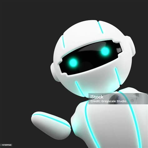 손을 들고 안녕하세요 챗봇 마스코트 Ai 인공 지능 가상 스마트 비서 봇 아이콘 고객 지원 챗봇 혁신 및 기술 개념을 가진 친절한 귀여운 로봇 3d 렌더링 3차원 형태에