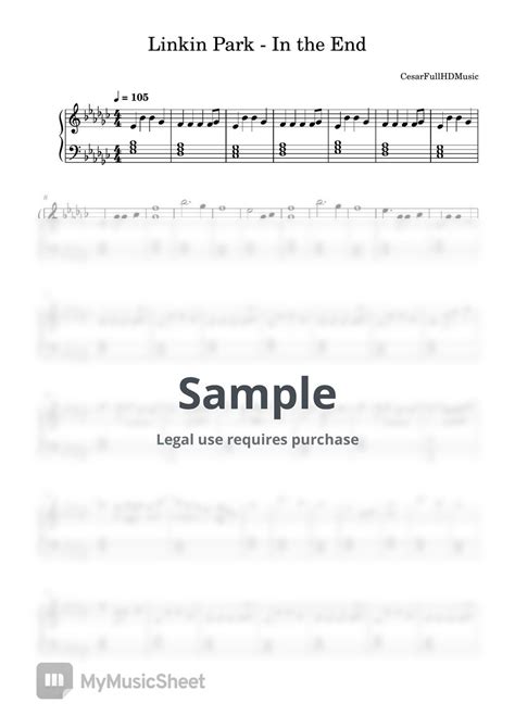 Linkin Park In The End Sheets