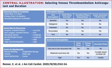 Antithrombotic Management Of Venous Thromboembolism Jacc Focus Seminar