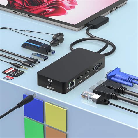 Amazon Com Microsoft Surface Docking Station 12 In 1 Triple Display Surface Dock 2 HDMI VGA