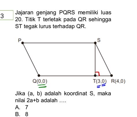 3 Jajaran Genjang PQRS Memiliki Luas 20 Titik StudyX