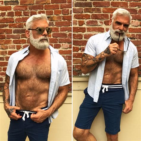 Stylish Older Man With White Hair And Beard