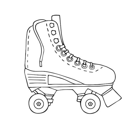 Vektor Handgezeichnete Doodle Skizze Quad Rollschuh Premium Vektor