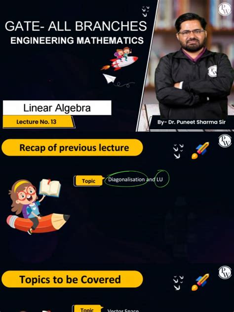Linear Algebra 13 Class Notes By Puneet Sir Pdf