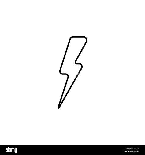 Lightning Line Icon Vector Illustration Black On White Background Stock Vector Image And Art Alamy