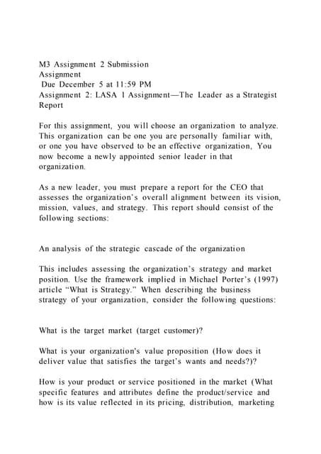 M3 Assignment 2 Submissionassignment Due December 5 At 1159 Pdf