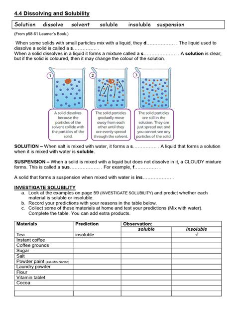 44 Dissolving And Solubility Pdf