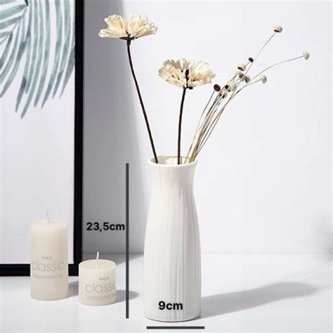 Lọ Hoa Bình Hoa Decor Bằng Nhựa Giả Gốm Cao Cấp Trang Trí Phòng Khách