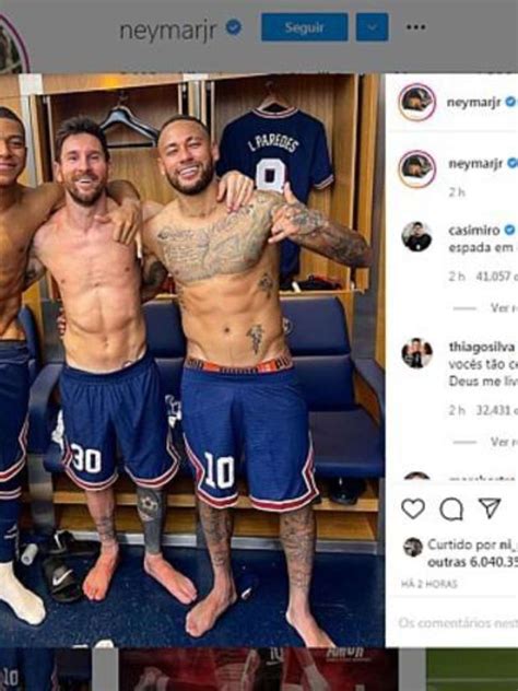 Neymar Posta Foto Com Mbappé E Messi No Vestiário E Argentino Avisa