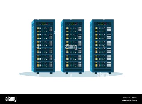 Server Room Isolated On White Background Cloud System Concept Data Center Data Storage Cloud