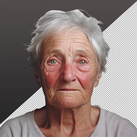 Mulher Velha Com Expressão Facial Triste Png Psd Premium