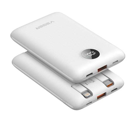 Veger C11 Power Bank 10000mah Built In Cables Led Charg