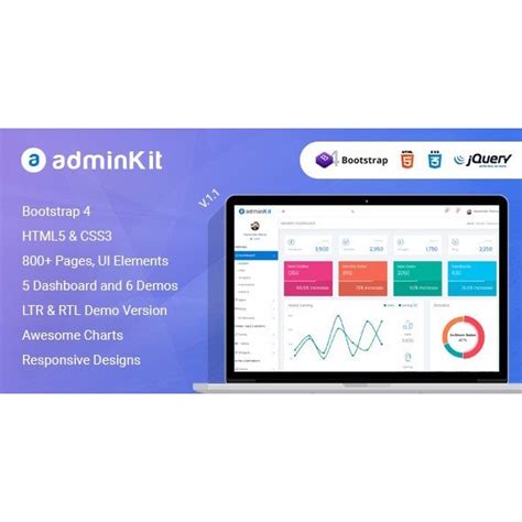 Jual Bootstrap 4 AdminKit V1 1 Premium Multi Purpose Admin