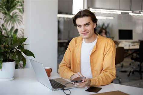 Free Photo Man Using External Storage Used