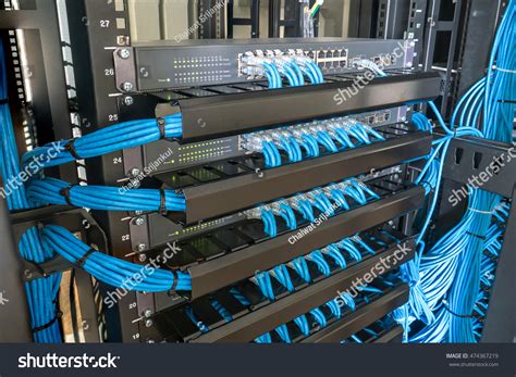 Network Switch Ethernet Cables Rack Cabinet Stock Photo Edit Now