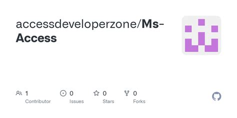 GitHub Accessdeveloperzone Ms Access