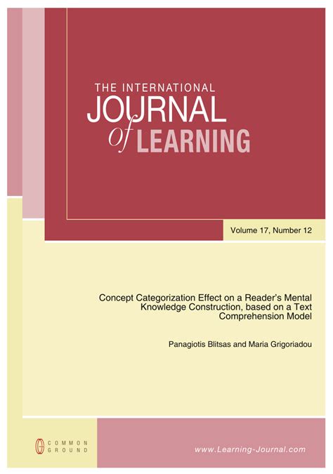 Pdf Concept Categorization Effect On A Readers Mental Knowledge Construction Based On A Text