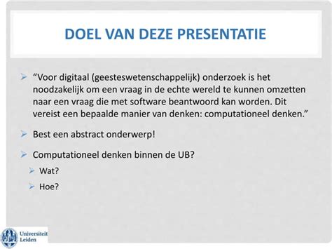 Computationeel Denken Ppt