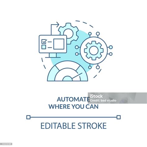Automation Impact On Speed Turquoise Concept Icon Stock Illustration