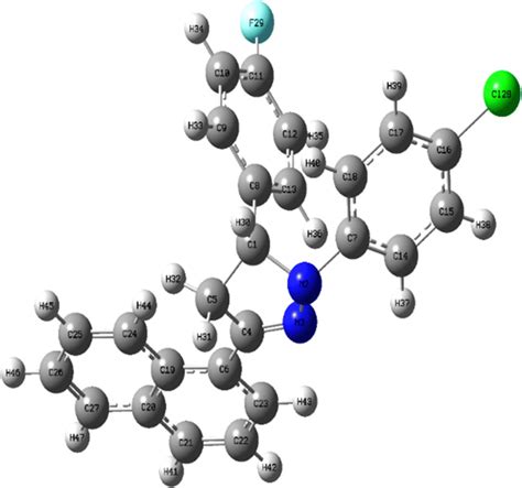 The Optimized Molecular Geometry Of Compound 18 At Dft B3lyp With Download Scientific Diagram